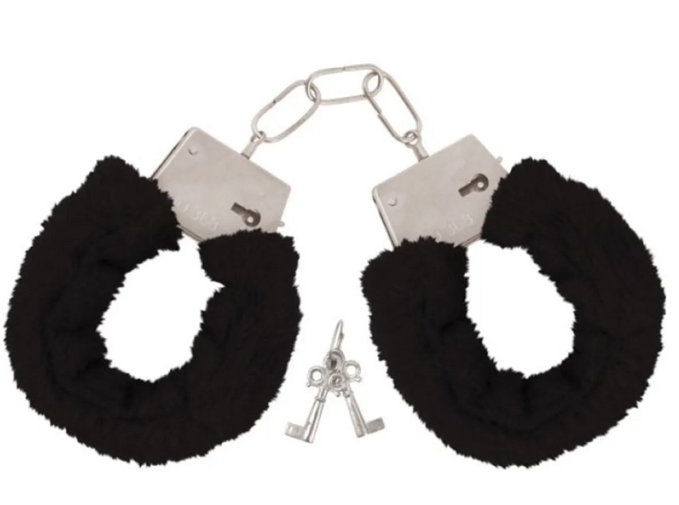 Black Fluffy Handcuffs – Fun Printz